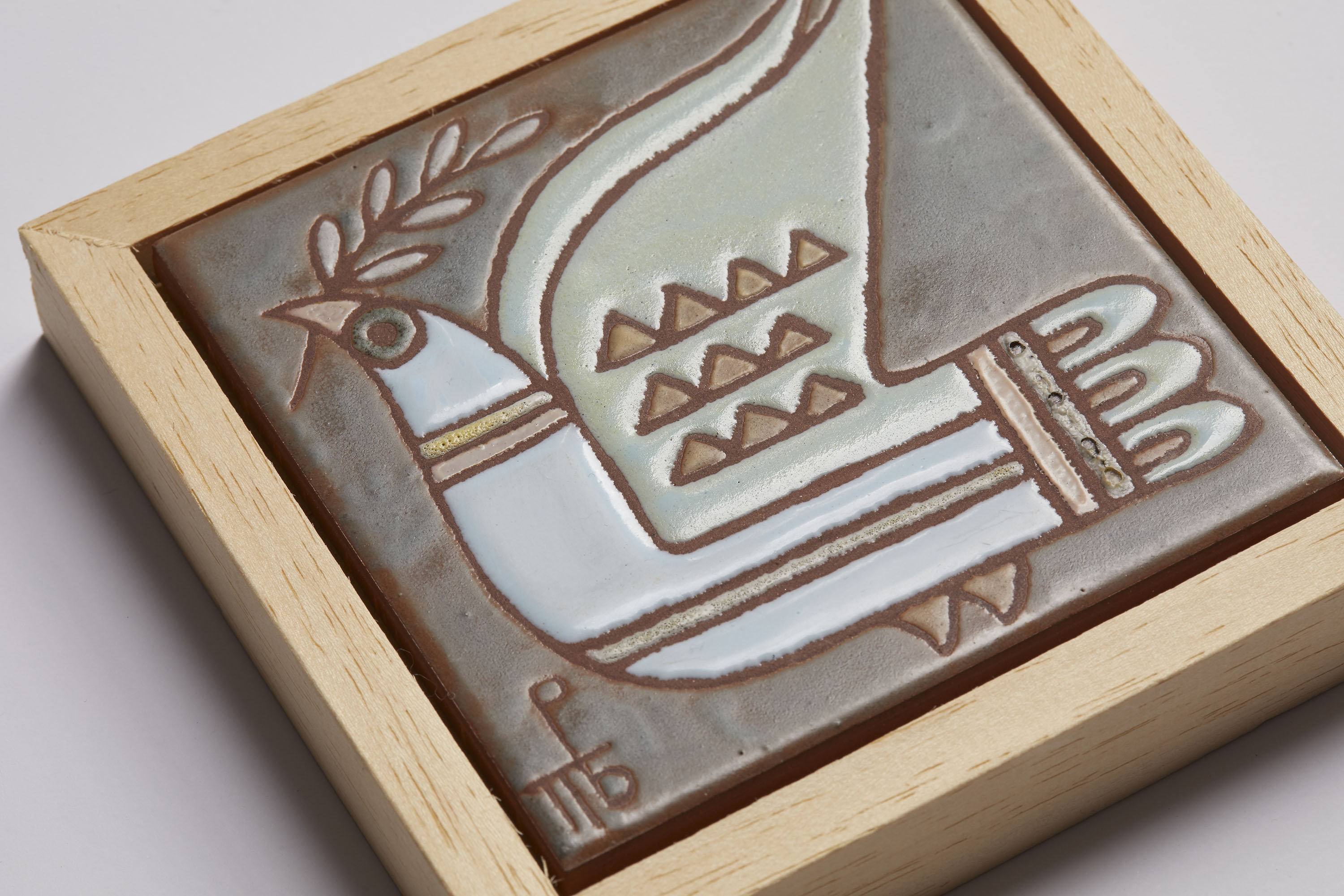 Handmade Ceramic Dove Tile: Peace Sign Art, Framed Pottery - Etsy