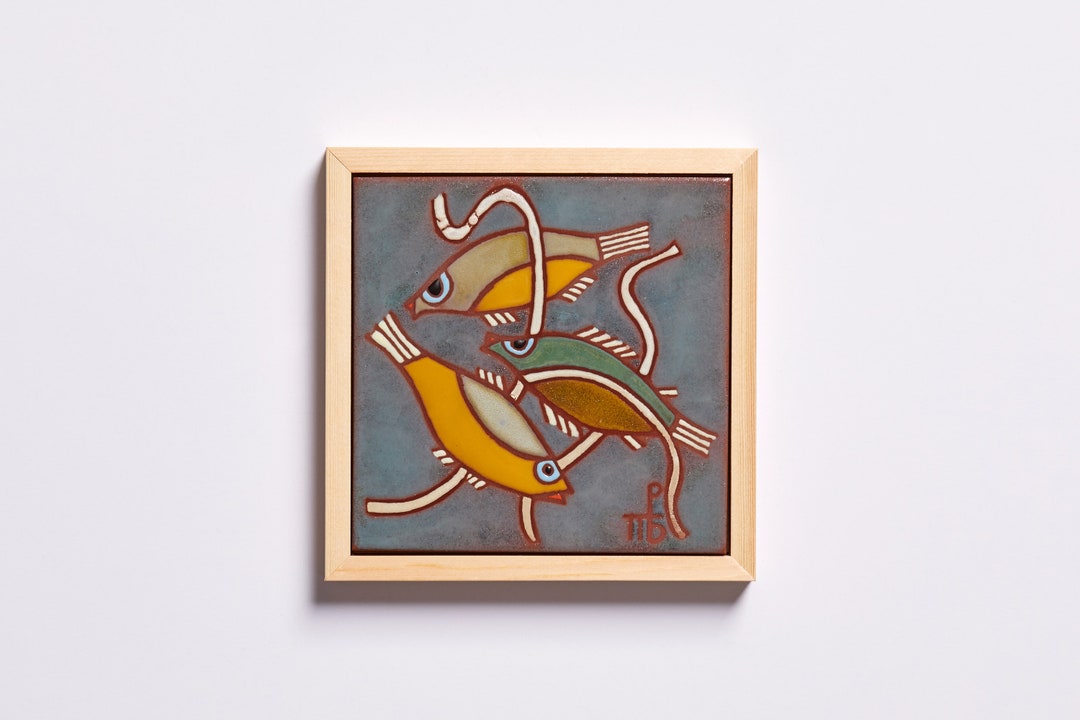 Fish Tile Pottery Sea Life Wall Art Handmade Ceramic Tile Décor Ocean ...