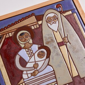 Nativity Scene Ceramic Tile Greek Folk Art Colorful Christmas ...