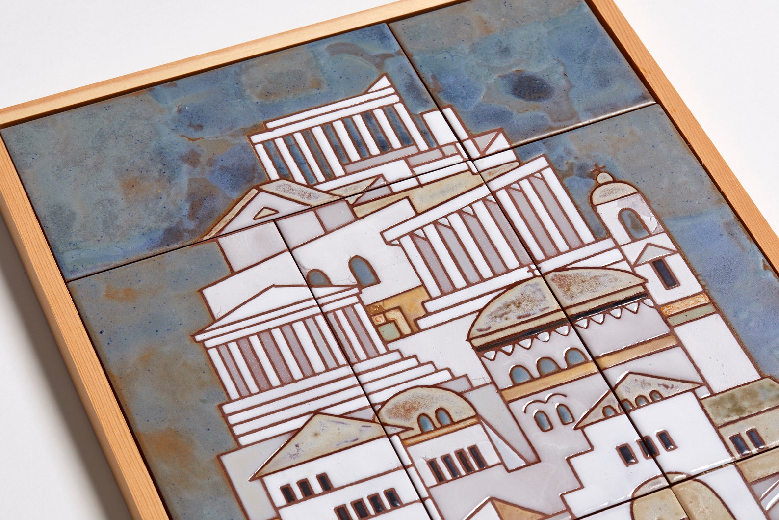 3 Piece Wall Art Ceramic Tiles Framed Wall Art Set Wall Mural - Etsy