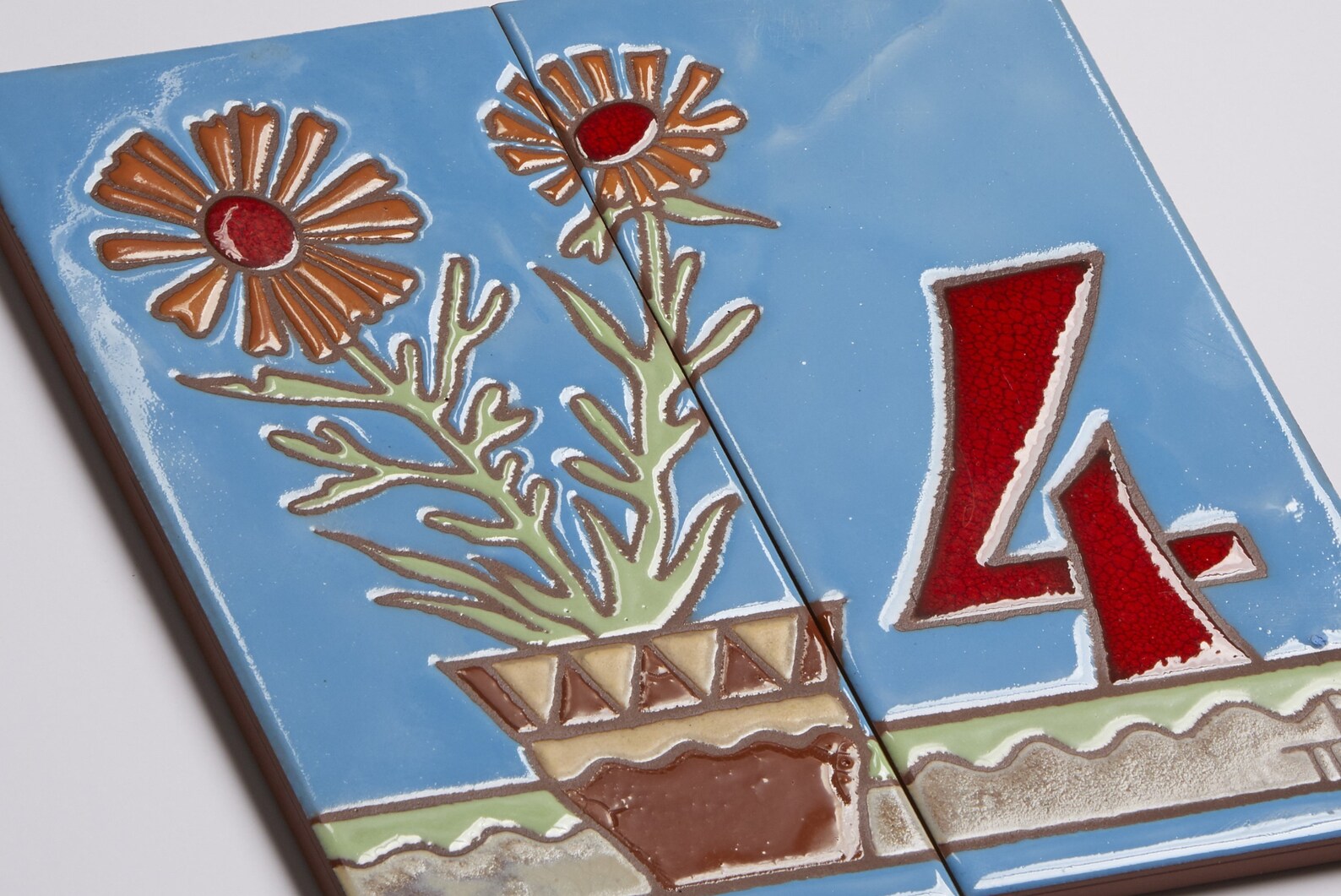 House Number Sign Handmade Ceramic Tile Zen Garden Farm - Etsy