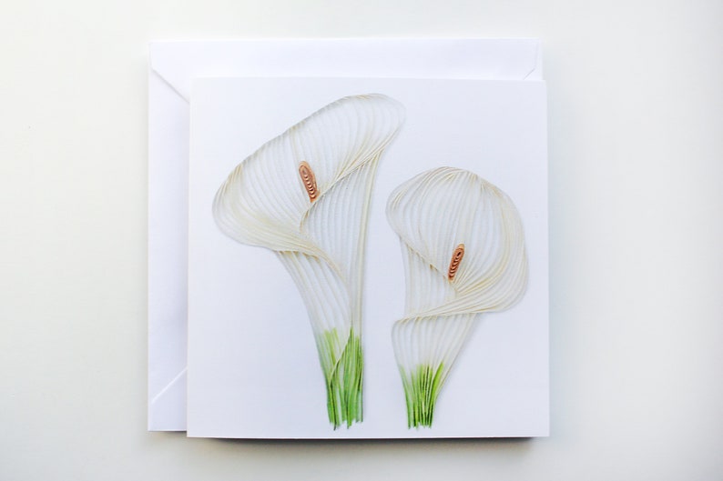 Calla Lily Greeting Card Pack Quilling Art Print - Etsy