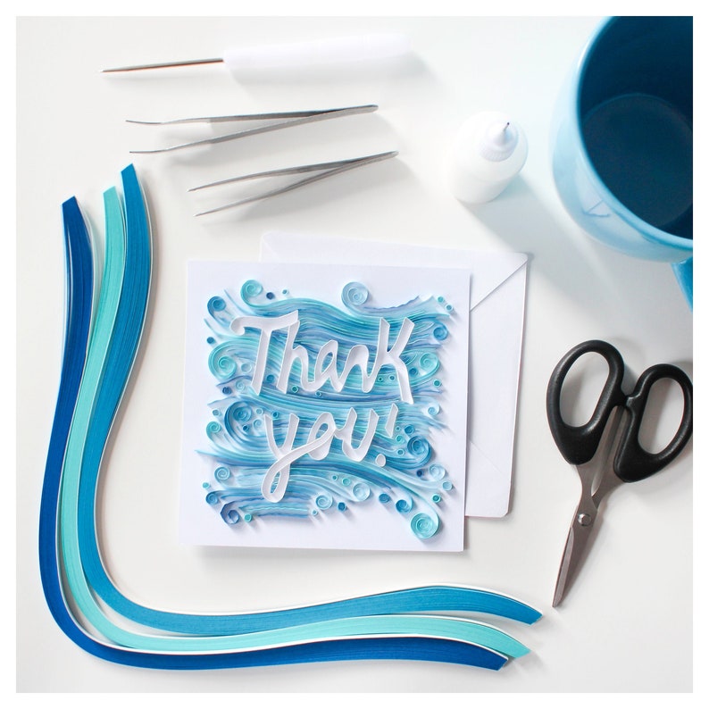 Thank You Greeting Card Pack Quilling Art Print - Etsy