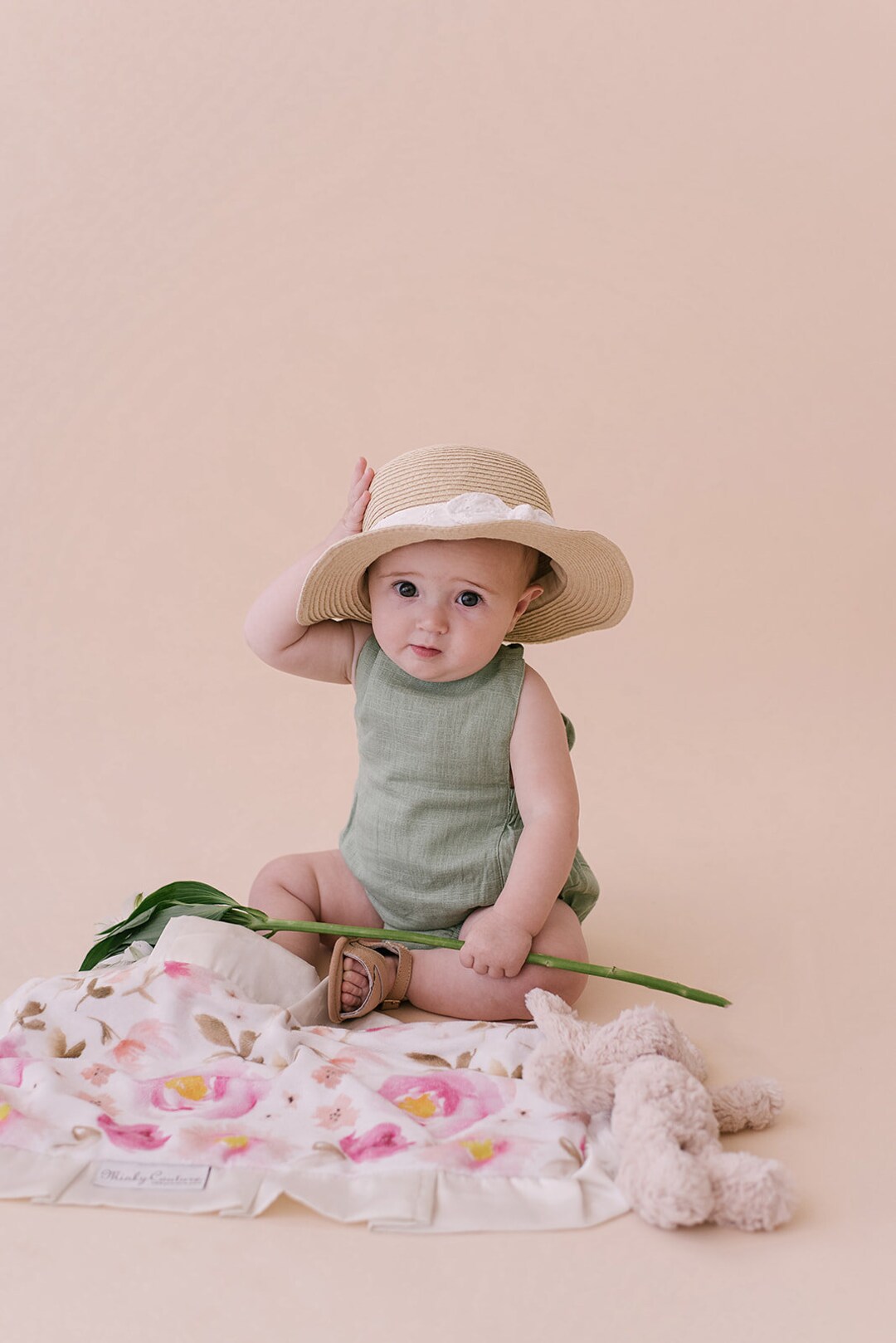 Babe Basics Sage Summer Baby Romper // Green Baby Romper // Halter Baby ...