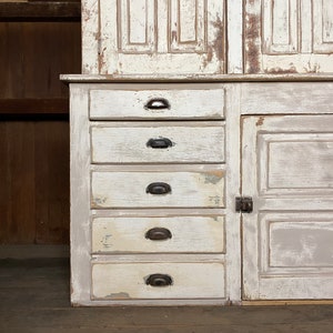 Step Back Cupboard, Antique White Cabinet, Vintage Hutch,primitive ...