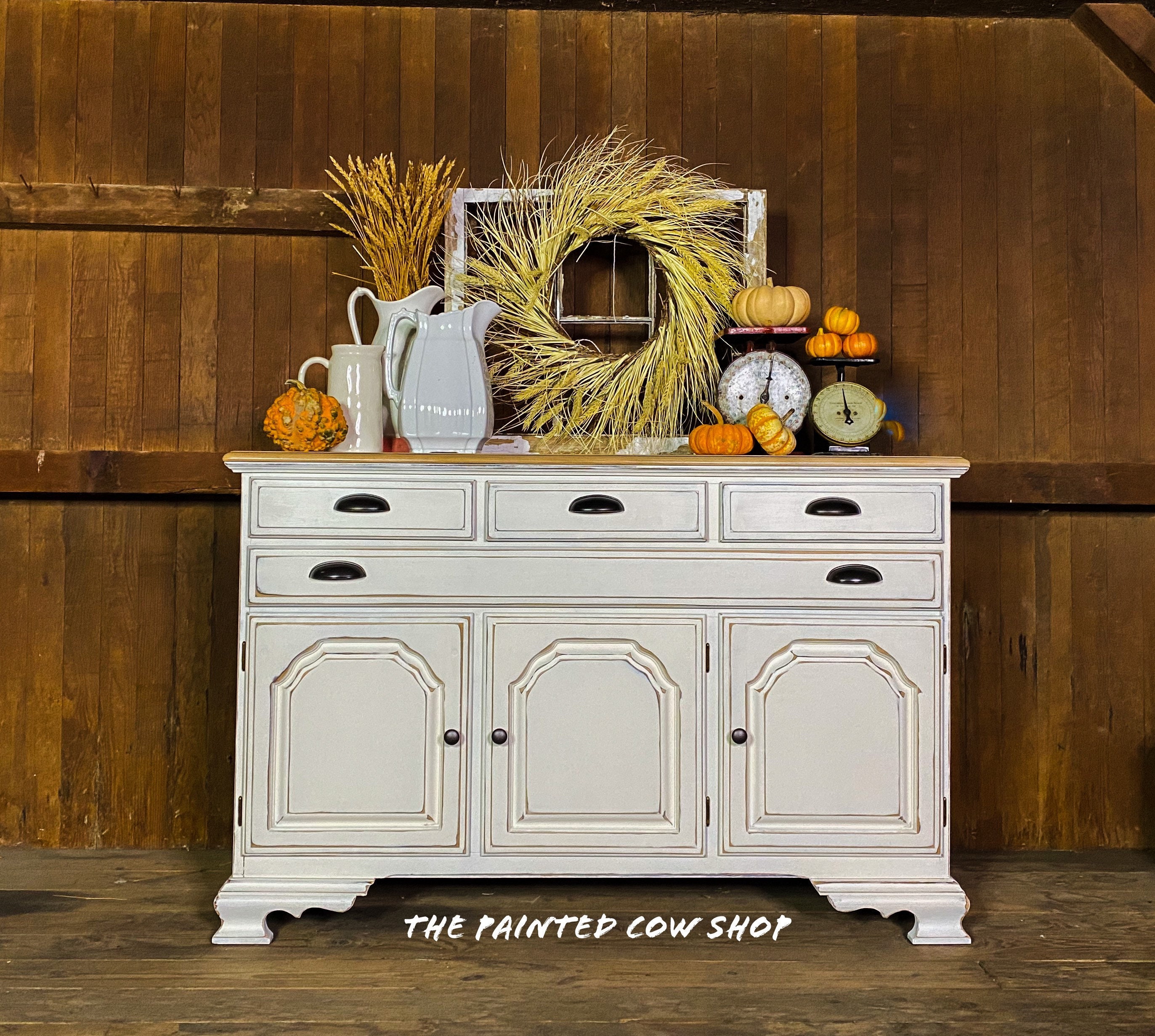 White Distressed Buffet
