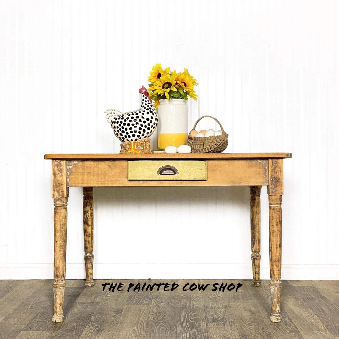 Antique Pine Farmhouse Table, French Country Wood Table Shipping Not ...