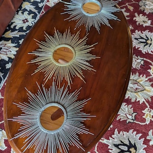Set of Three Starburst MCM Pier One Mirrors With Starburst Design: Gold ...