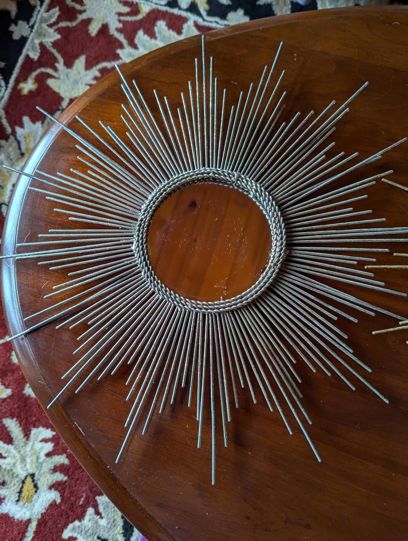 Set of Three Starburst MCM Pier One Mirrors With Starburst Design: Gold ...