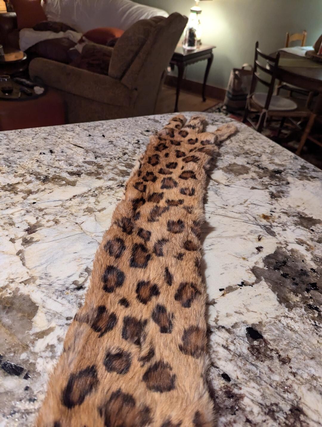 Cheetah Look Neck Wrap, Stole, Rabbit Fur Made in Hong Kong, 80 Cines ...