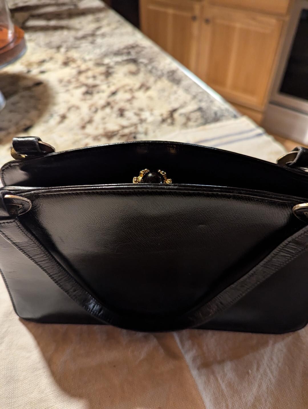 Vintage Michel-drew Bag, Black Leather, Red Leather Interior, Excellent ...