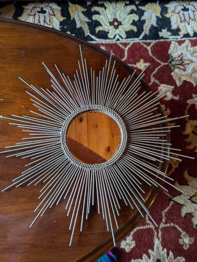 Set of Three Starburst MCM Pier One Mirrors With Starburst Design: Gold ...