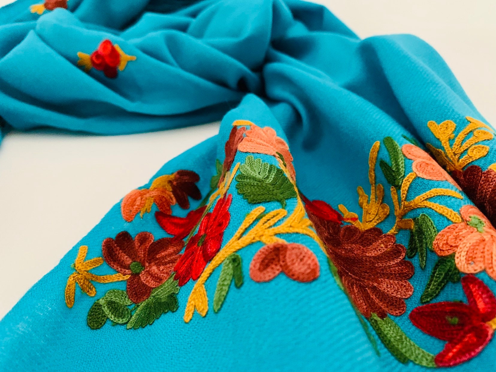 Embroidery Wool Scarf Scarf Giftsforher Giftforhim - Etsy Australia