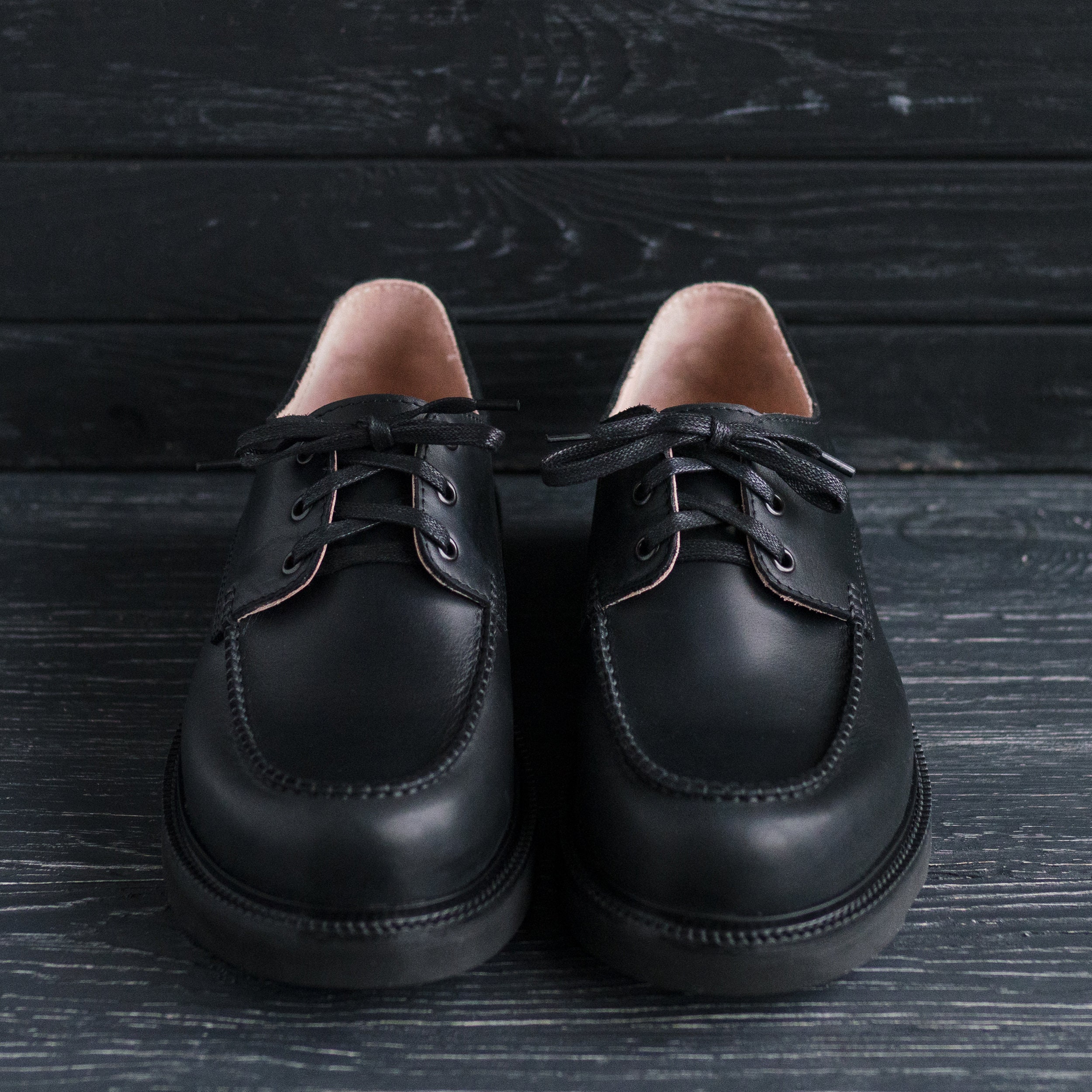 Moc Toe Black Oxford Handmade Leather Mens Custom Shoes Boots - # ...
