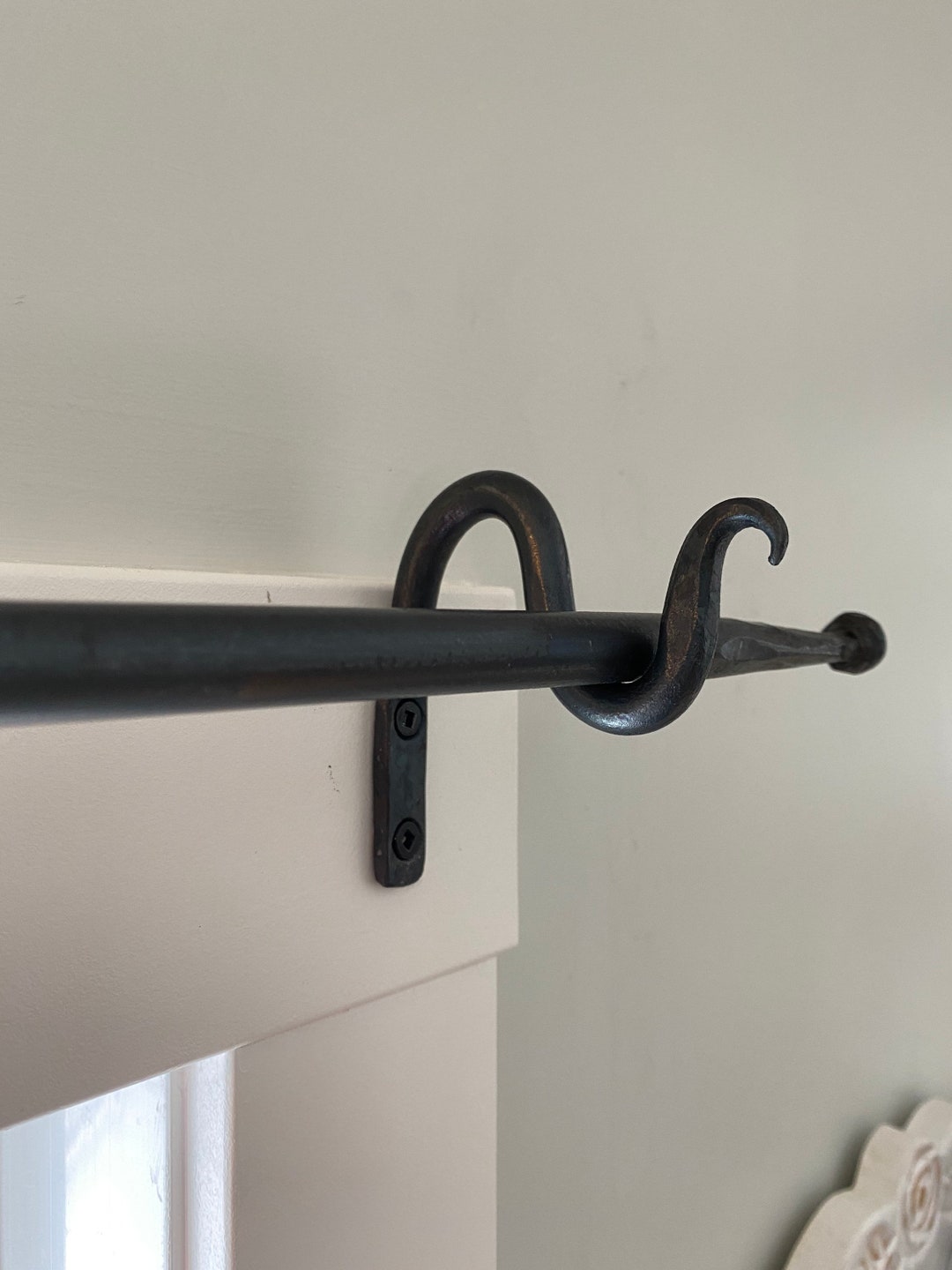 Hand Forged Curtain Rod Bracket, Curtain Rod Hook, Curtain Rod Hanger ...