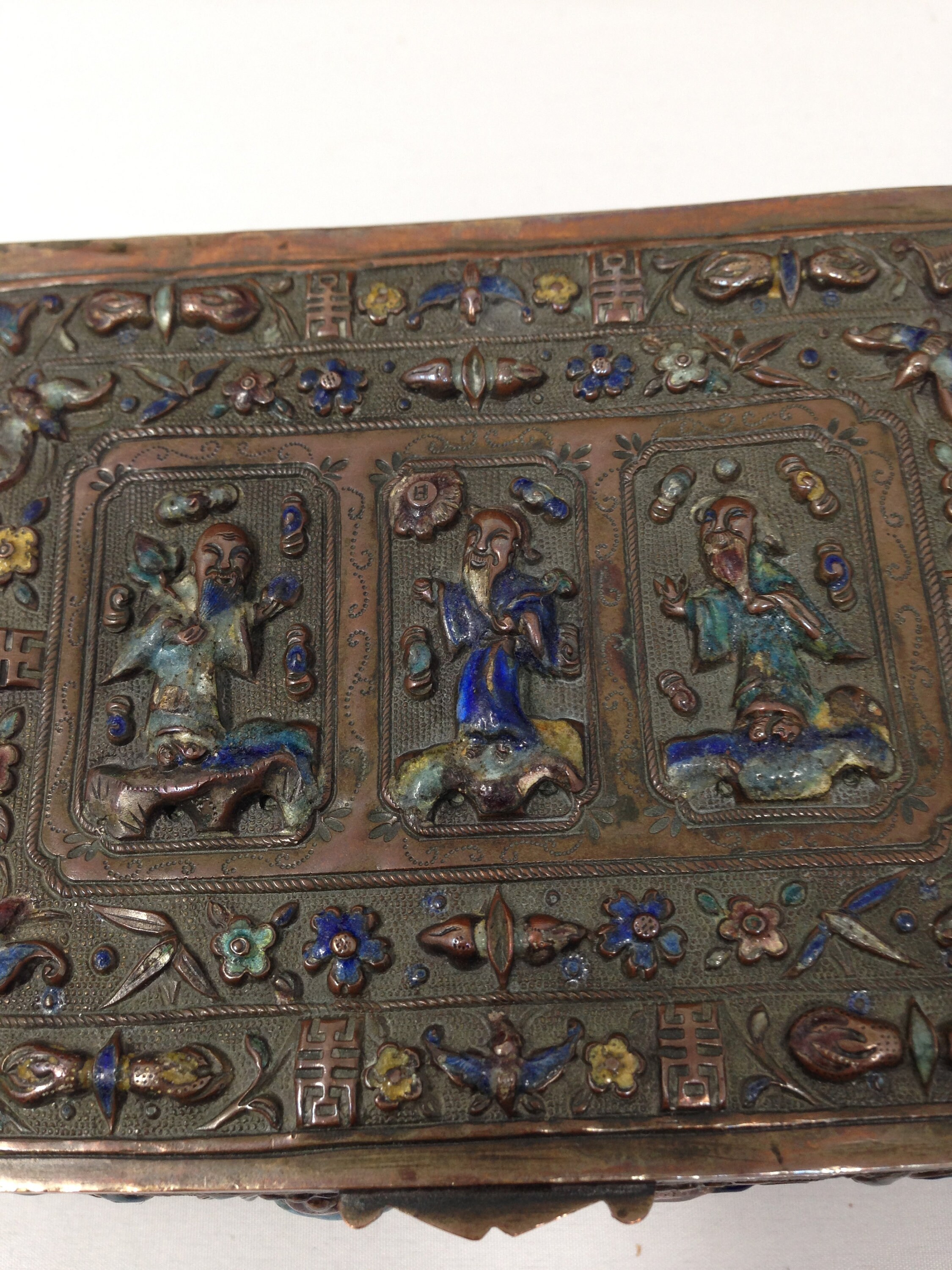 Antique Chinese Bronze and Cloisonne Enamel Box. Stamped CHINA | Etsy