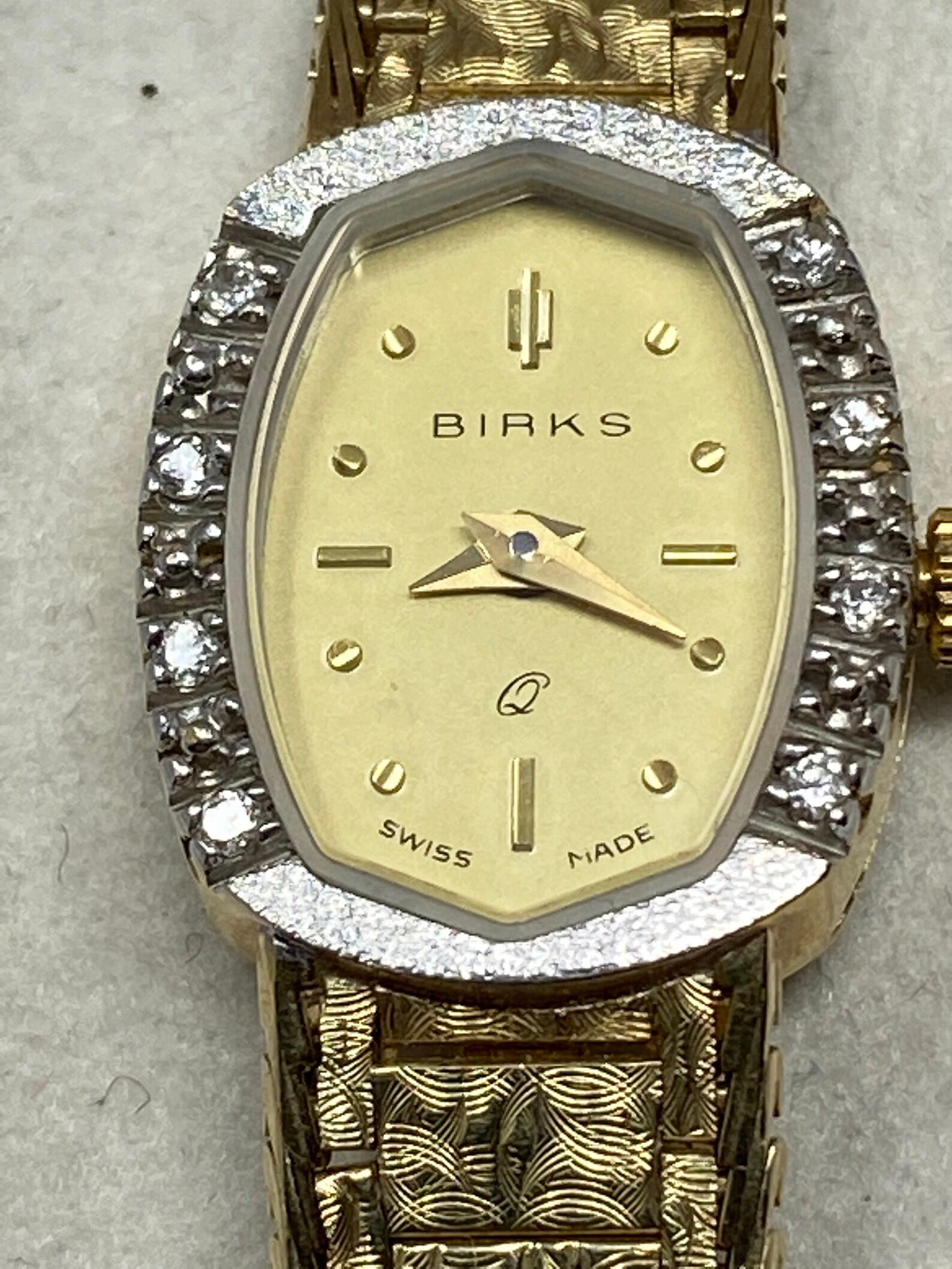 Vintages Boxed Working Birks 14kt Gold and Diamond Quartz | Etsy