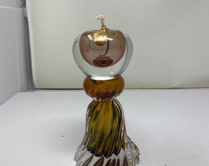 Rubin Glass Oil Lamp. - Etsy