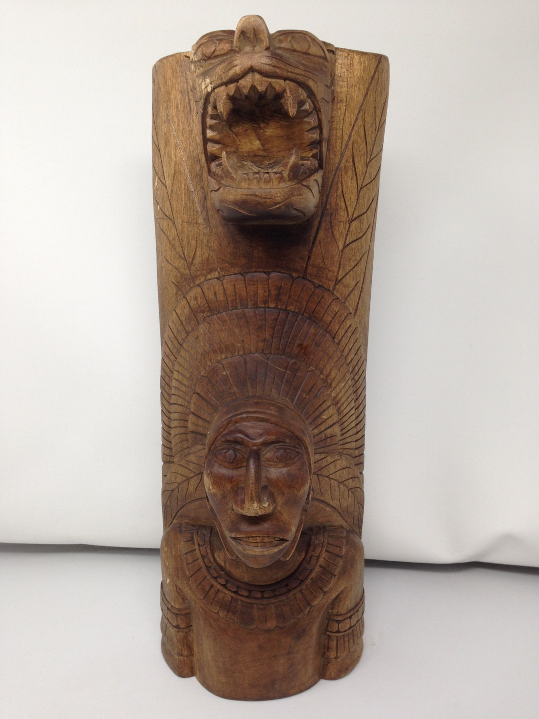 Vintage Carved Wood Wall Hanging Totem Pole. - Etsy