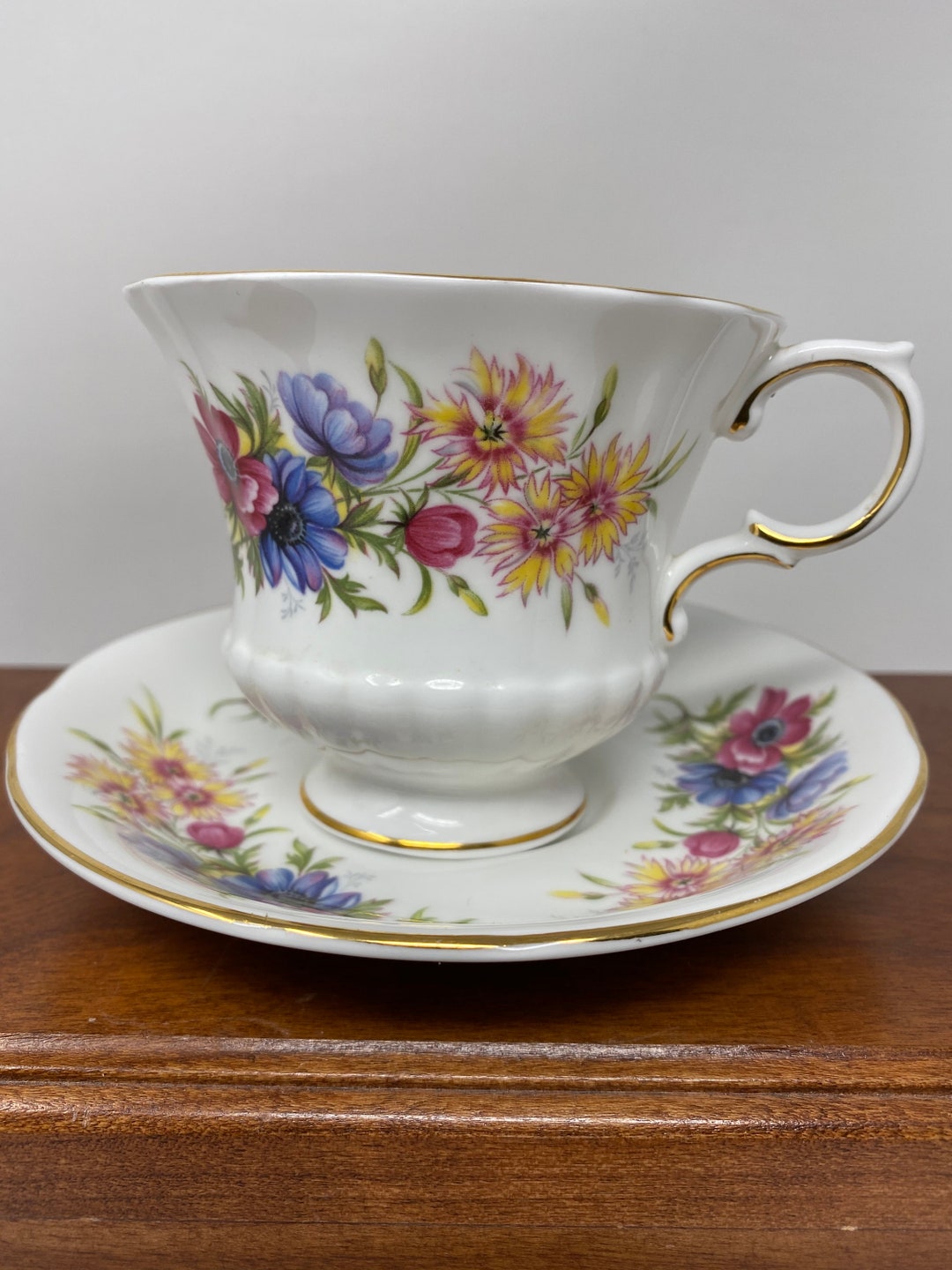 Paragon Flower Festival Teacup and Saucer - Etsy