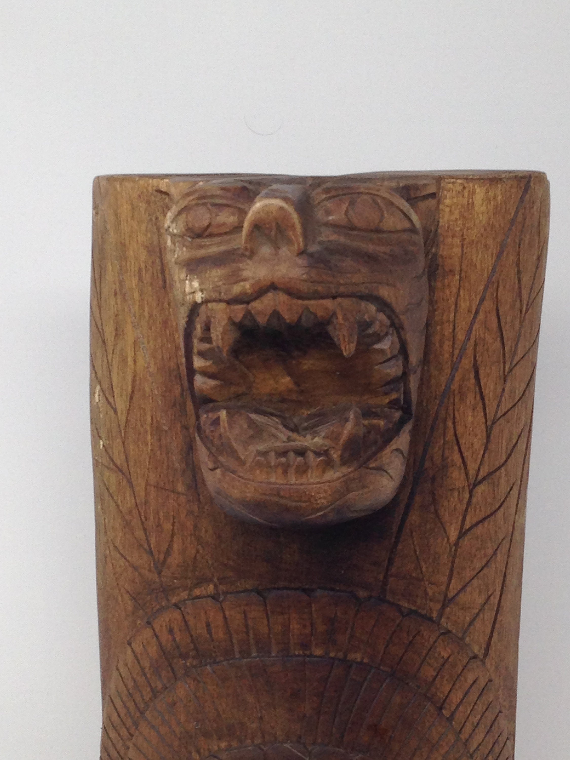 Vintage Carved Wood Wall Hanging Totem Pole. | Etsy