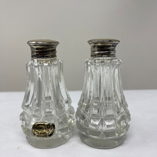 Bohemia Crystal Salt and Pepper Shakers - Etsy