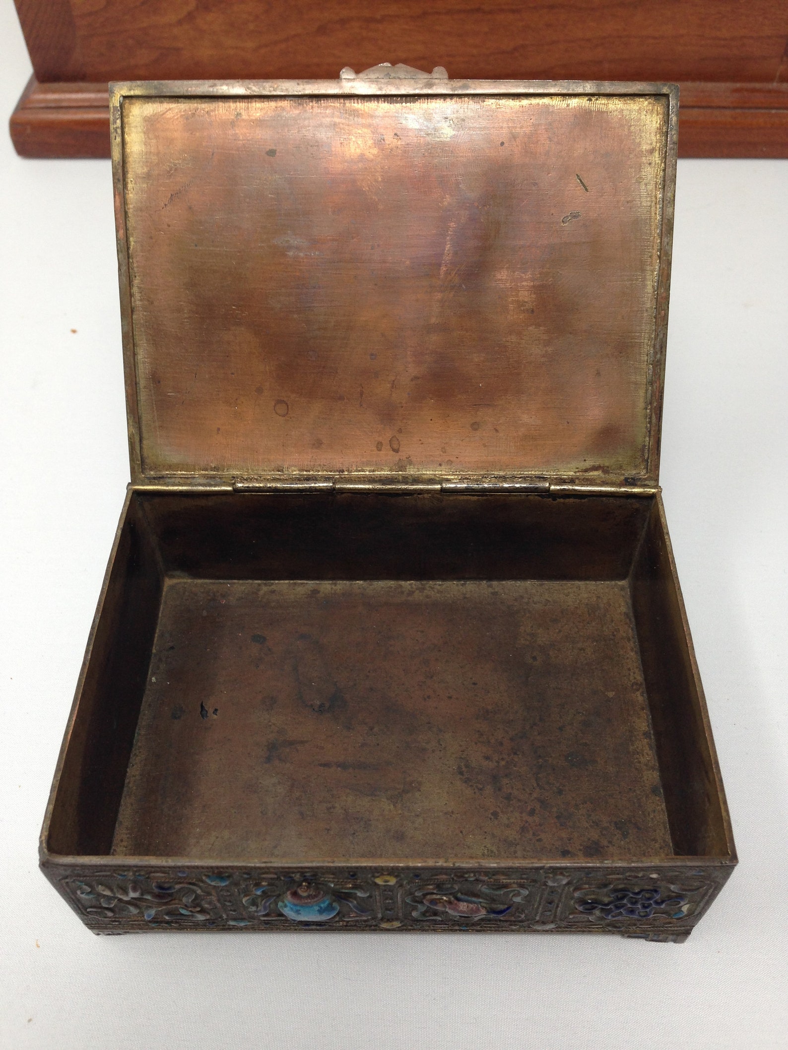 Antique Chinese Bronze and Cloisonne Enamel Box. Stamped CHINA | Etsy