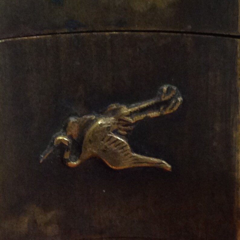 Rare Antique Metal Miniature Box With Raised Designs Animals | Etsy