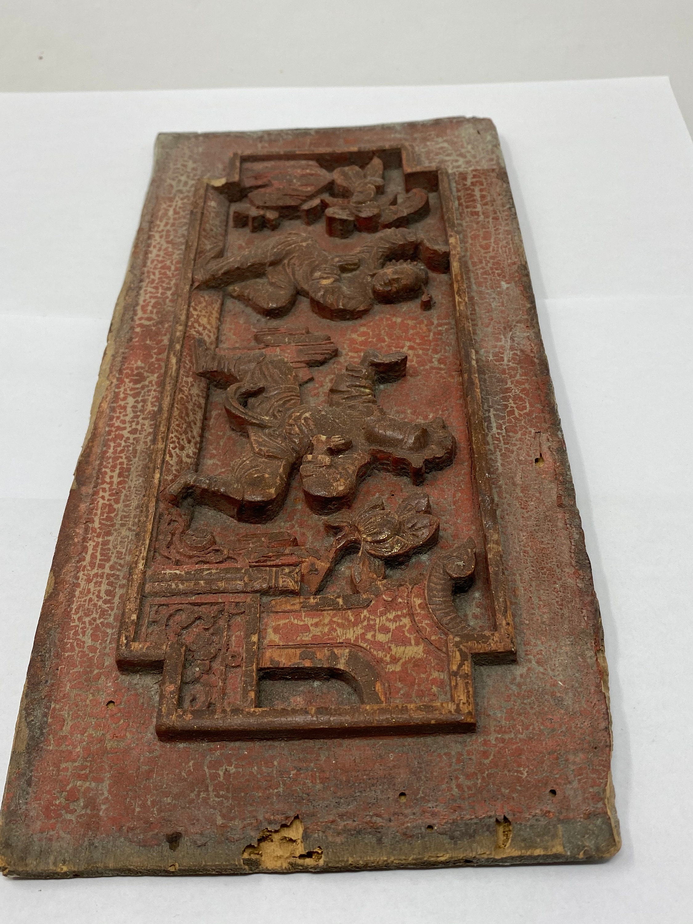 Antique Chinese Wood Carved Panel. | Etsy