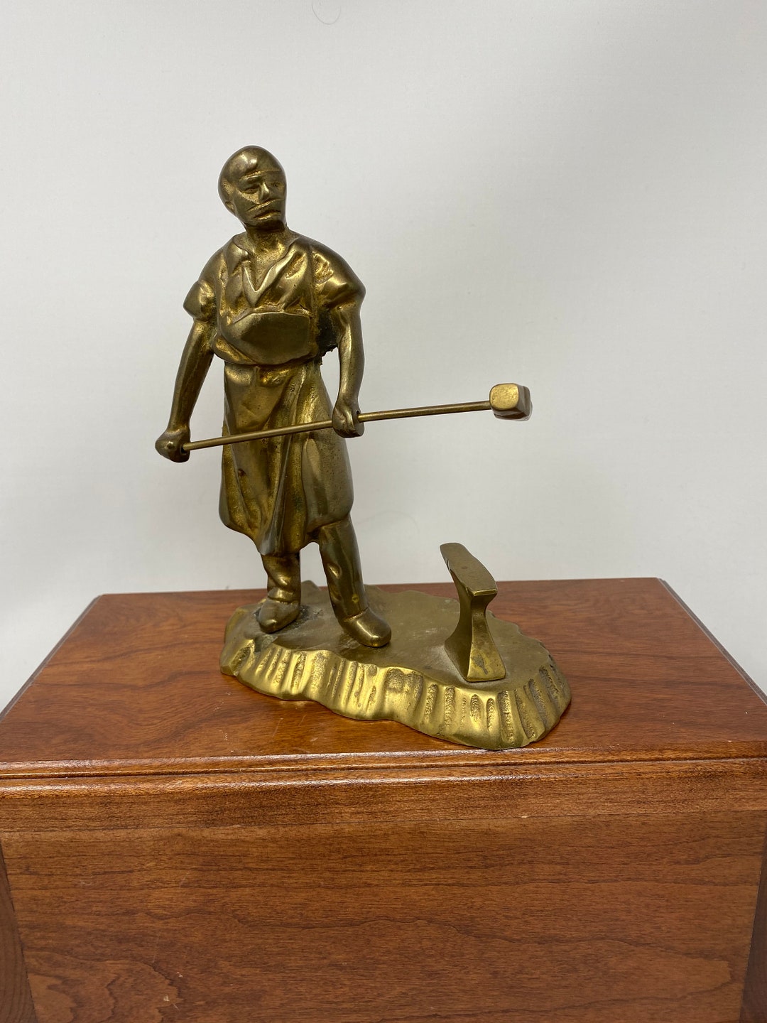 Vintage Brass Blacksmith Sculpture. - Etsy