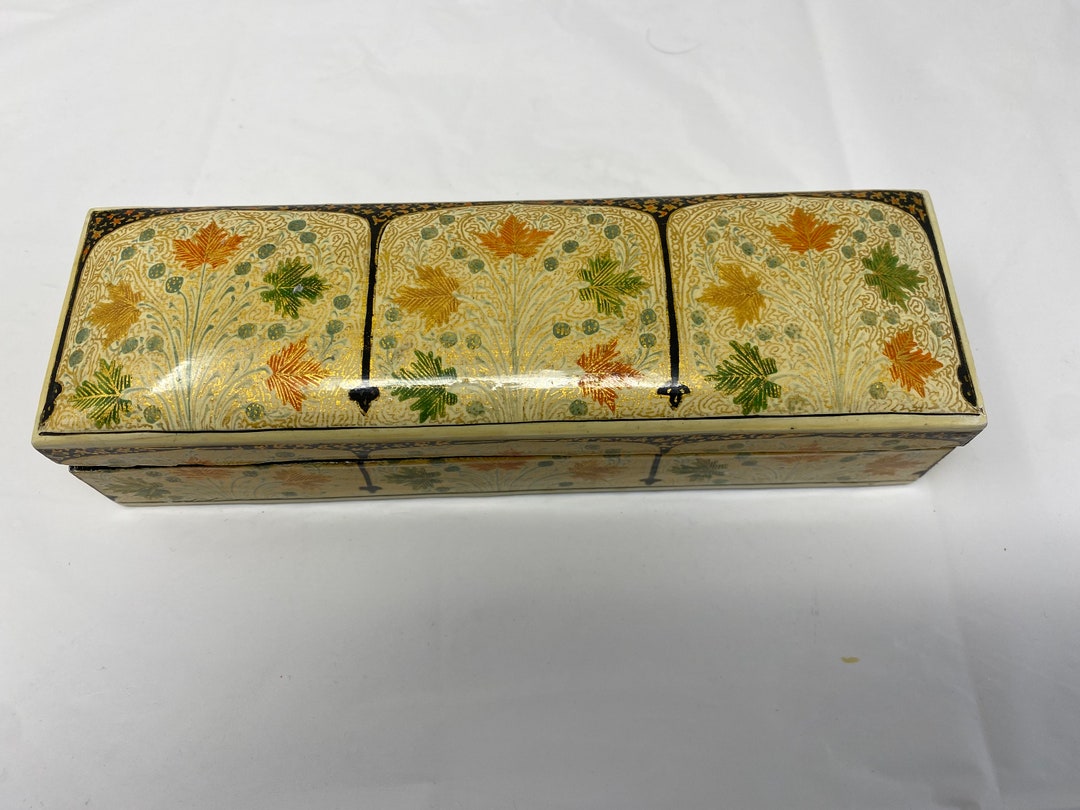Vintage 1986 Artist Signed Handpainted 22k Gold Leaf Box Handmade in ...