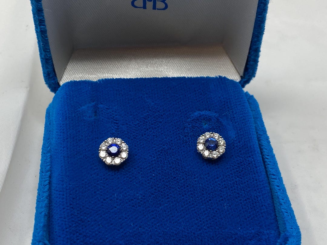Vintage Estate BIRKS 18kt Gold Natural Diamond and Blue Sapphire ...