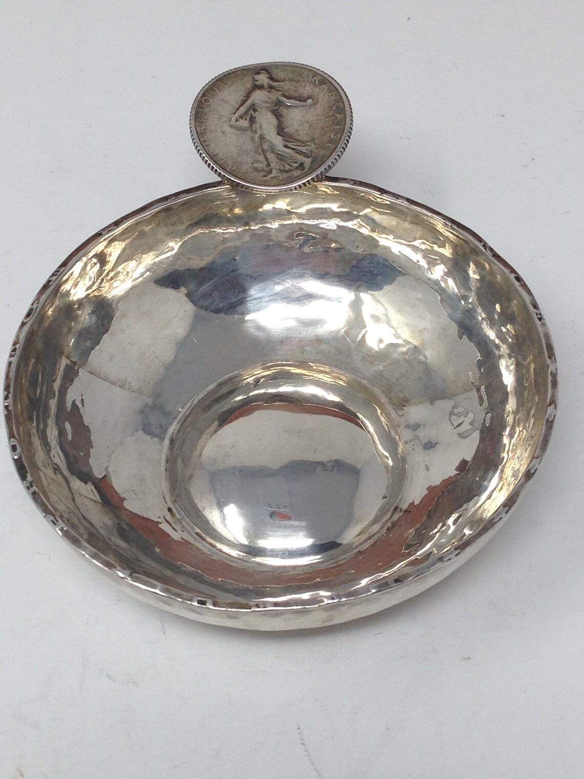 Antique/vintage Sterling Wine Taster Cup With Coin. | Etsy