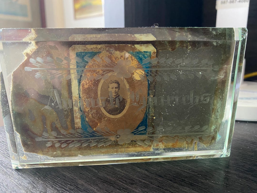 Antique Heavy Glass Desk (mourning) Paperweight. - Etsy