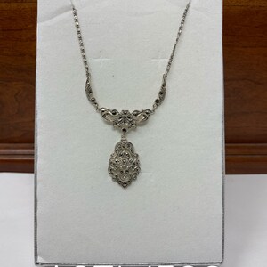 Antique Vintage Sterling Silver (stamped 935) Marcasite Necklace. - Etsy