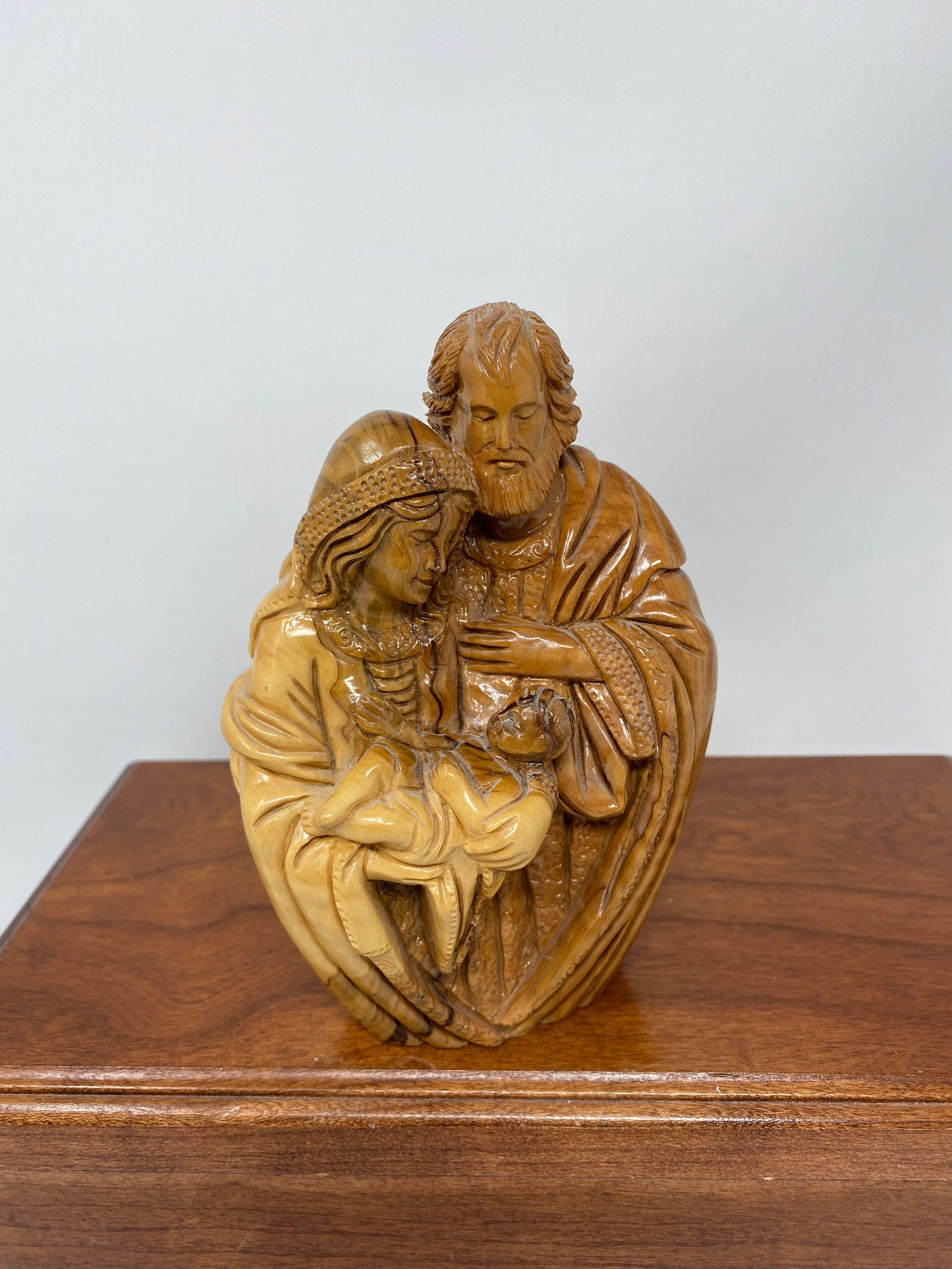 Wood Carving of Mary Joseph and Baby Jesus. - Etsy