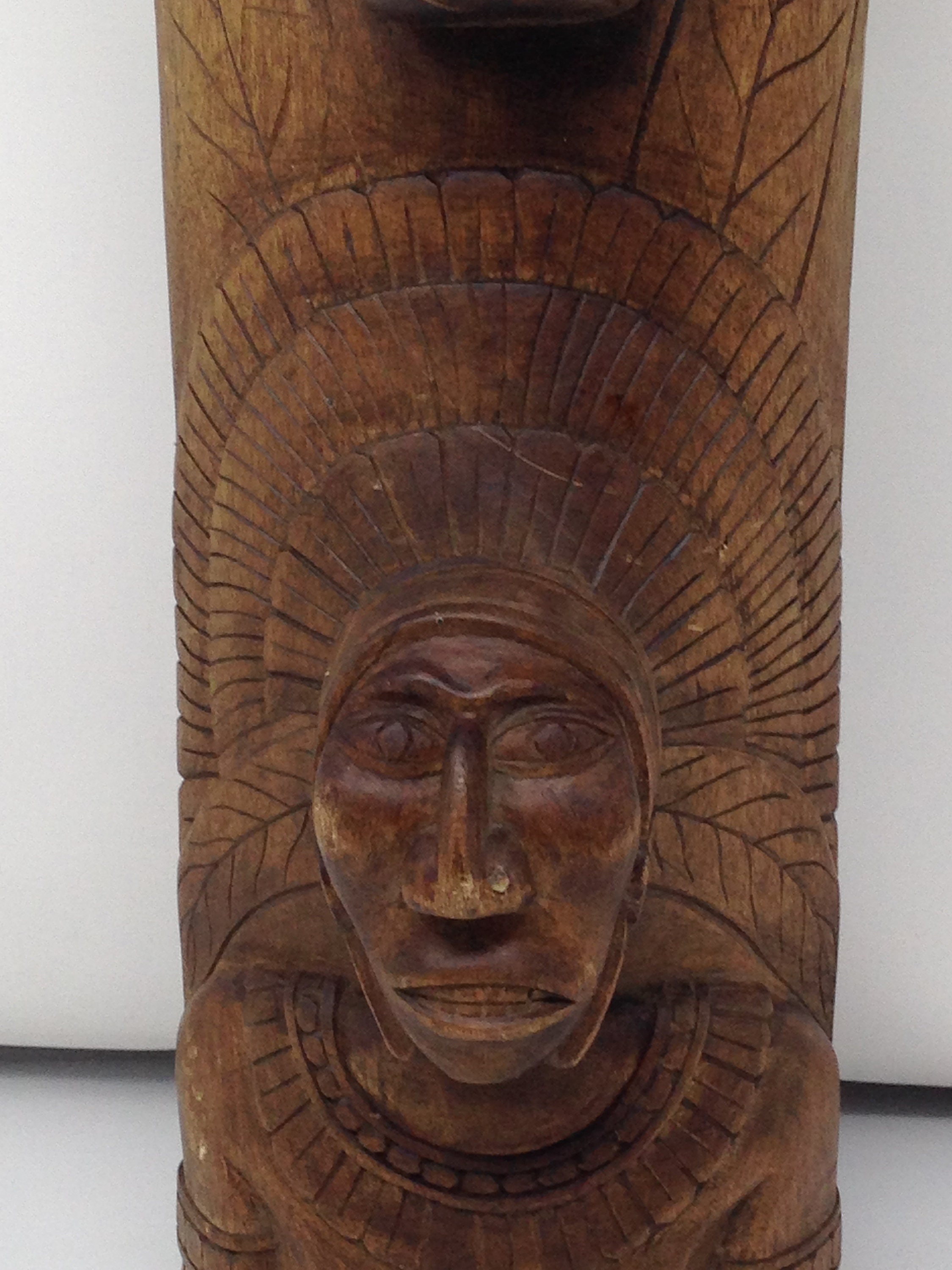 Vintage Carved Wood Wall Hanging Totem Pole. | Etsy