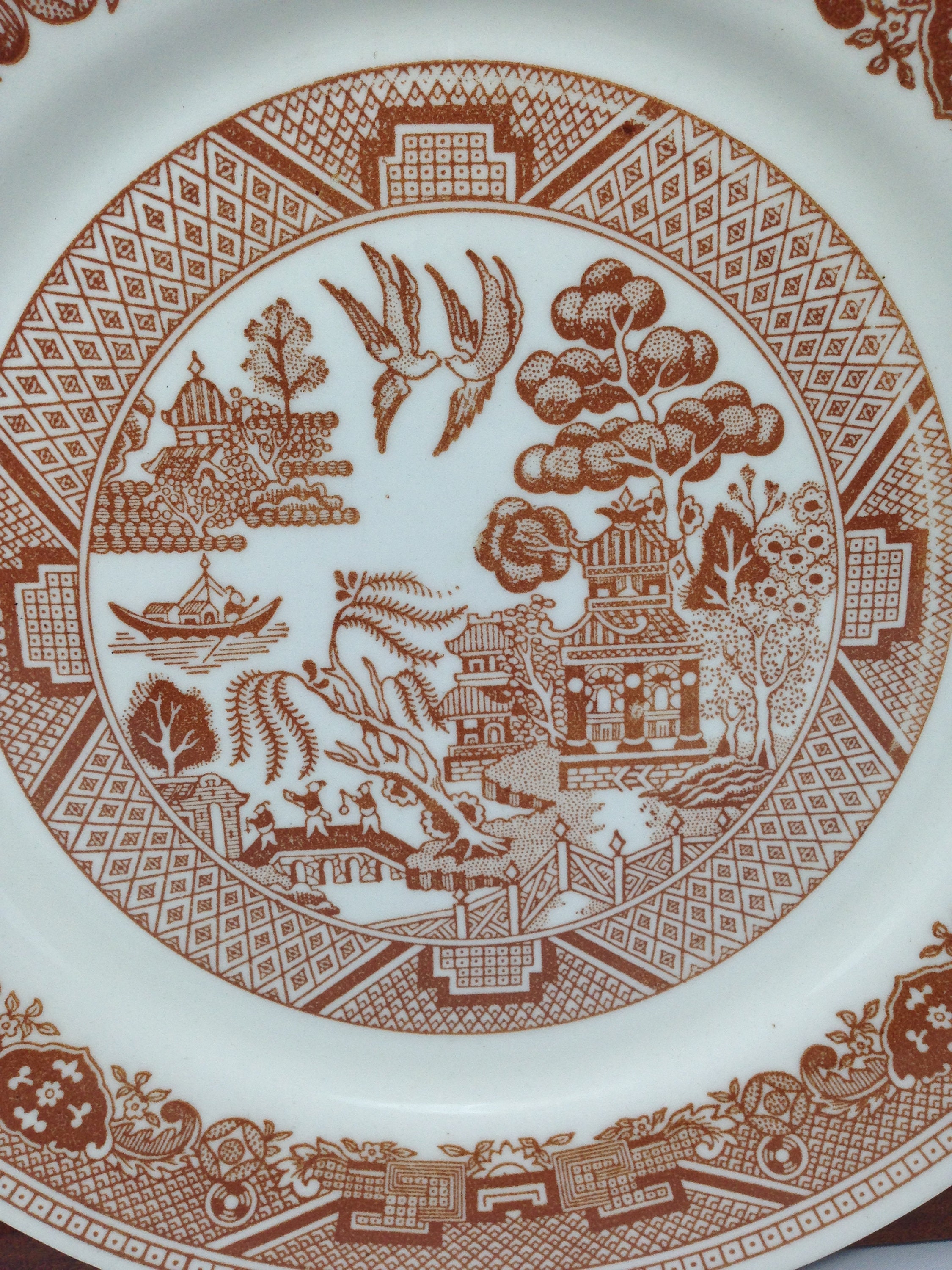 Rare Vintage Buffalo Pottery China Brown Willow Plate. | Etsy