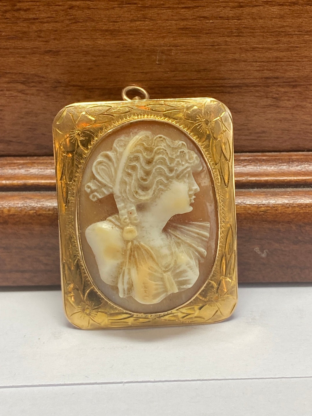 Victorian Stamped 10kt Gold Rare Square Cameo Brooch/pendant. - Etsy