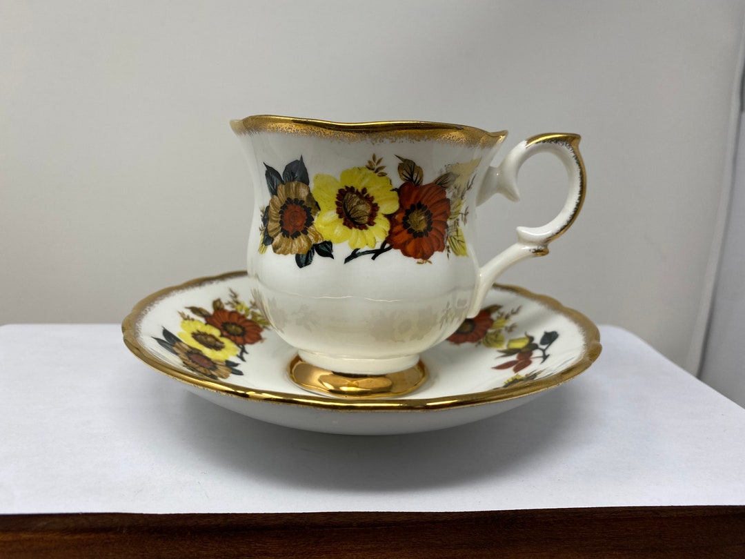 Crown Staffordshire Teacup and Saucer - Etsy