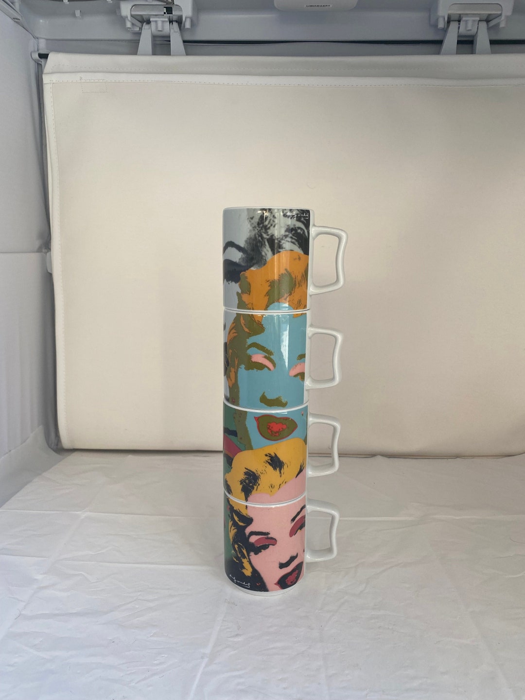 ANDY WARHOL Rosenthal Marilyn Monroe Complete Set of 4 Stackable Mugs ...
