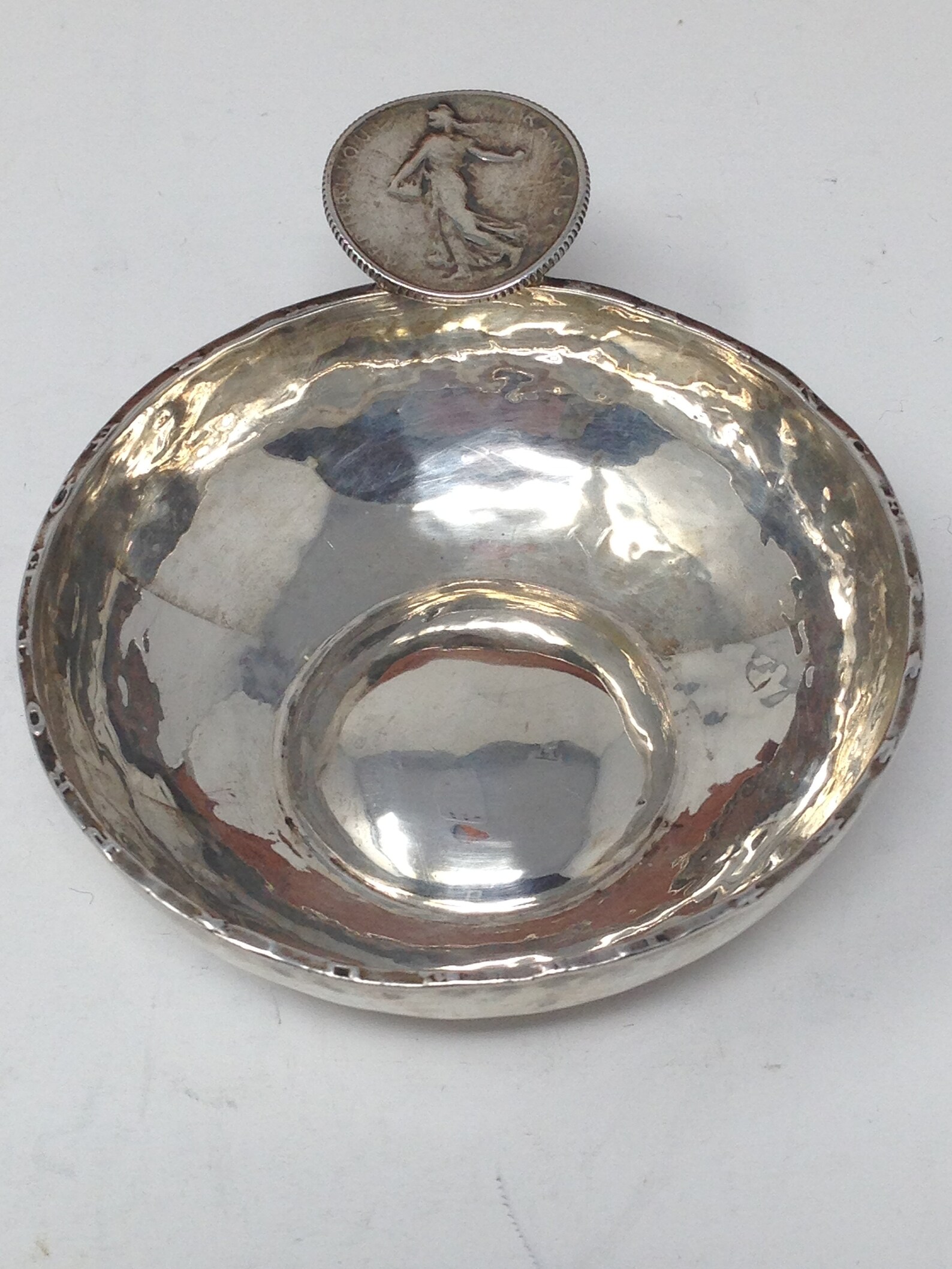 Antique/vintage Sterling Wine Taster Cup With Coin. - Etsy