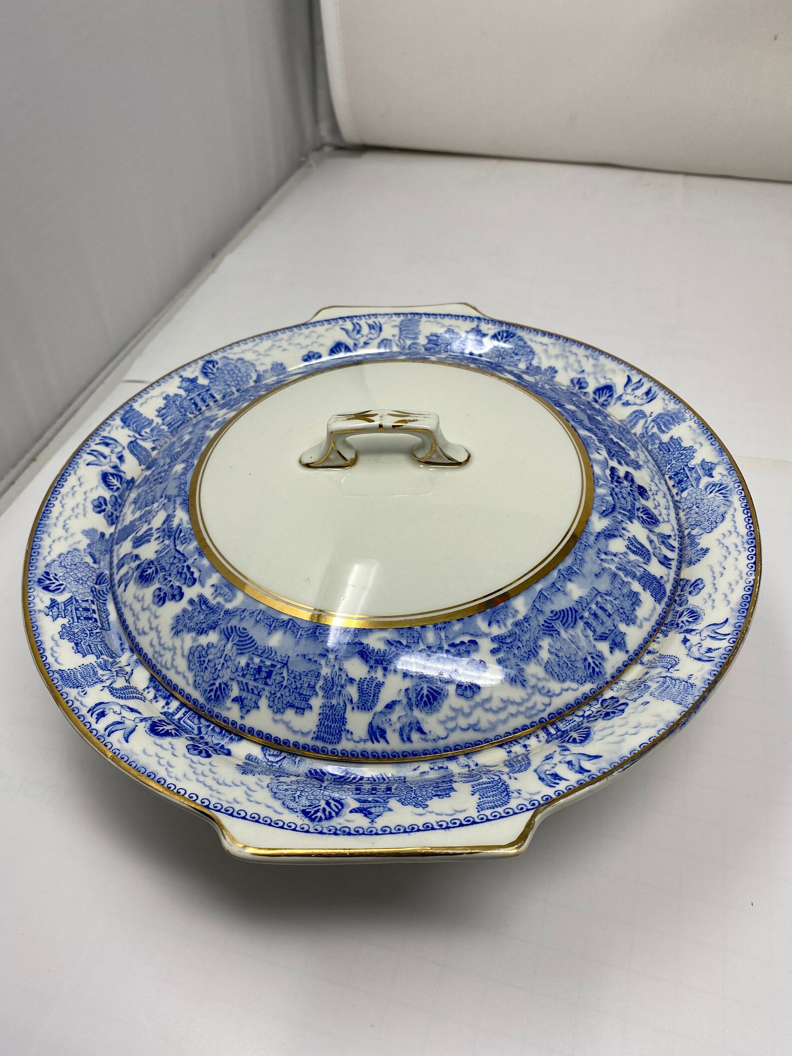 Myott Sons Co Ye Old Willow Lidded Two Handle Dish. - Etsy