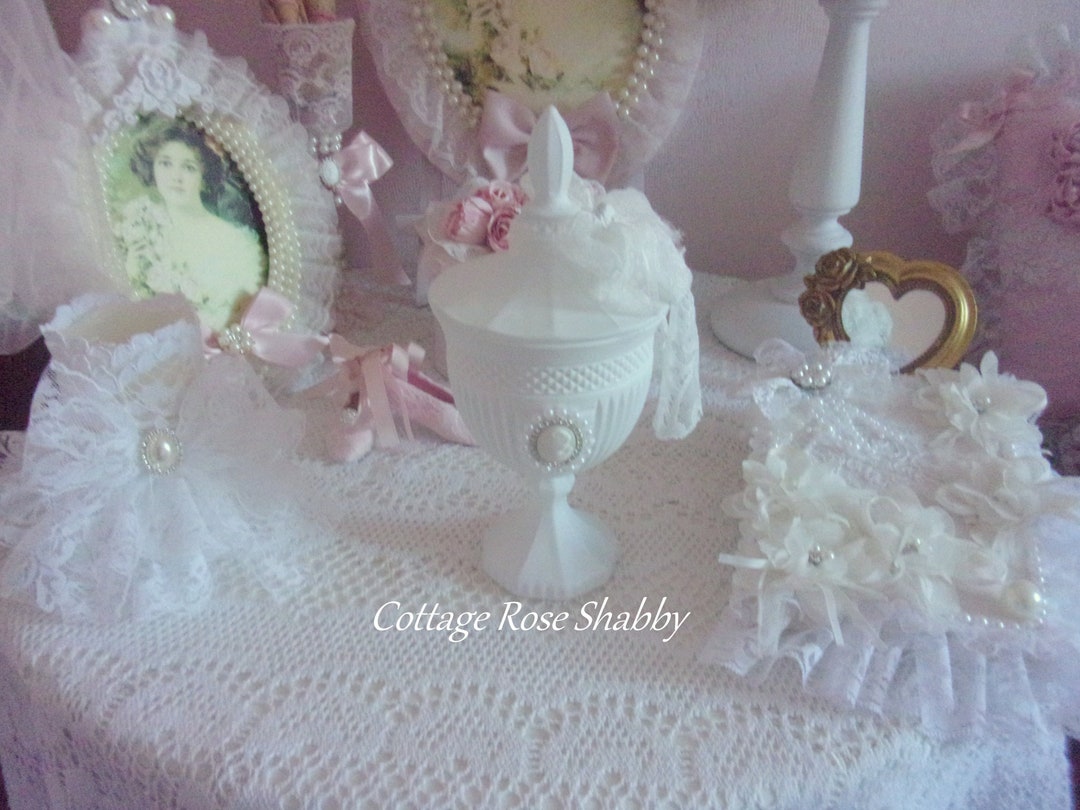 Candy Chalice Shape Faceted Glass Patinated in Aged White - Etsy