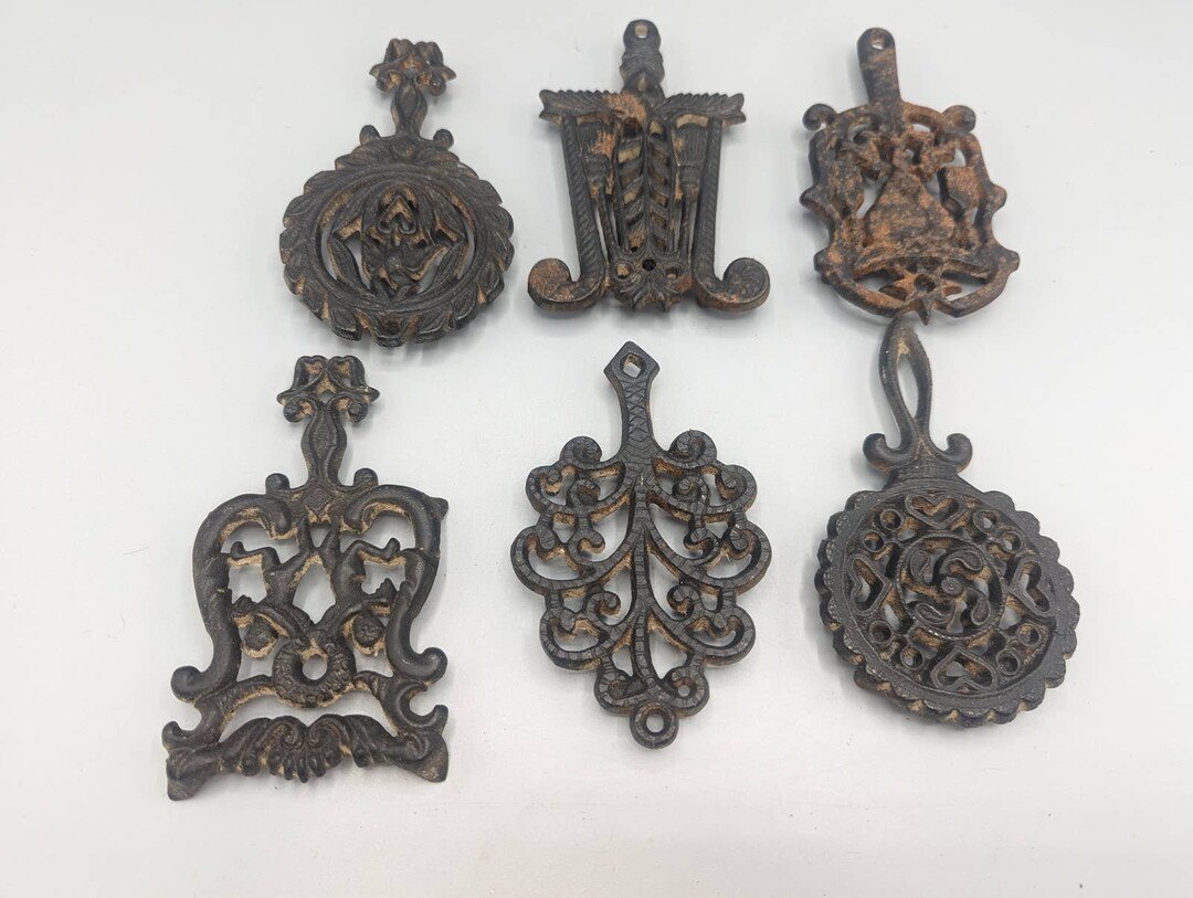 Vintage Wilton Cast Iron Trivets Set of 6 Surface Rust 5 - Etsy