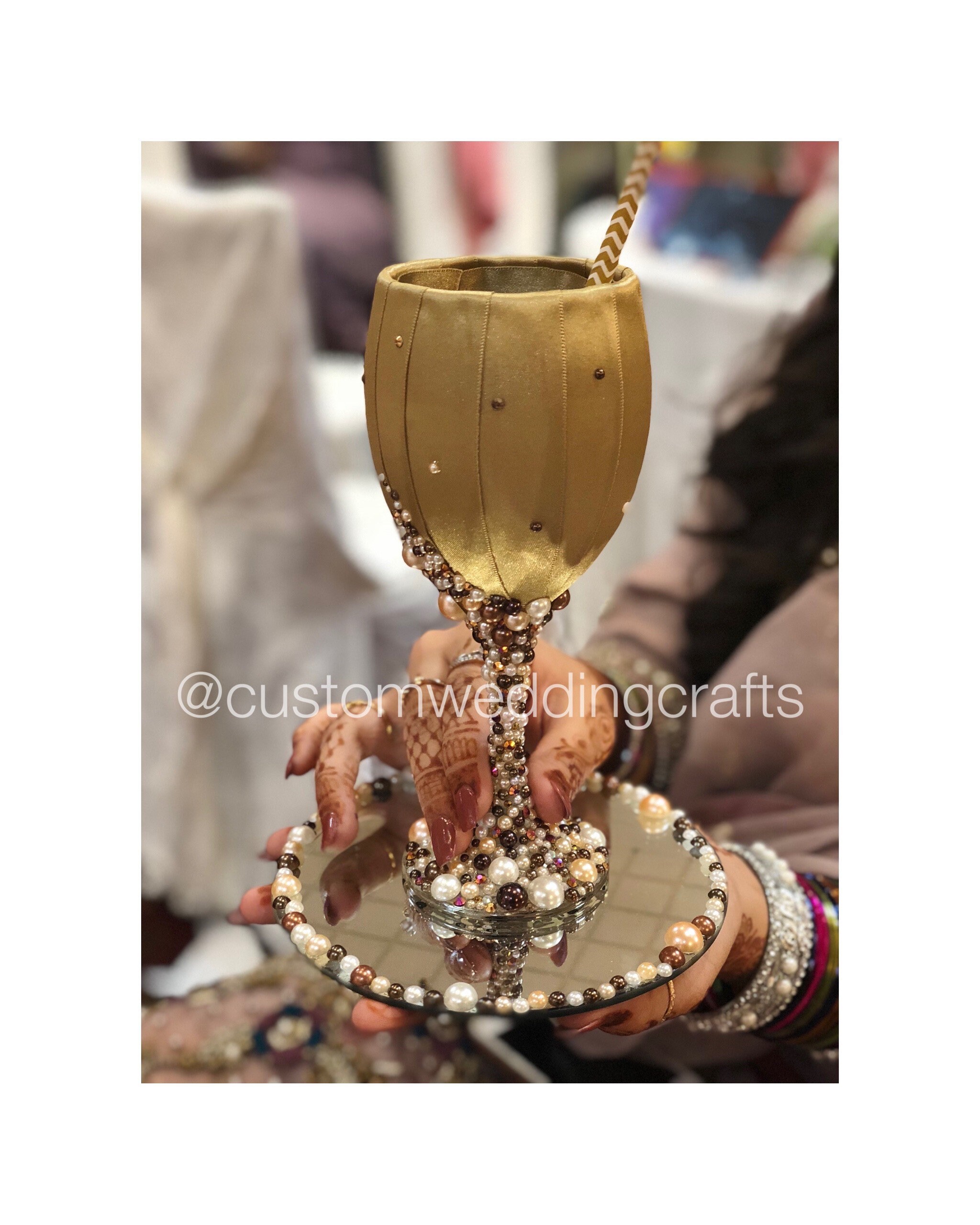 Gold Decorative Glass, Doodh Pilai Glass, Wedding Decor, Wedding Glass ...