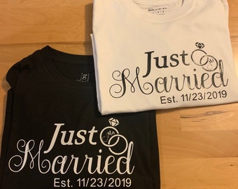 MARRIED SINCE Custom Couples T-shirts, Anniversary & Wedding Gift ...