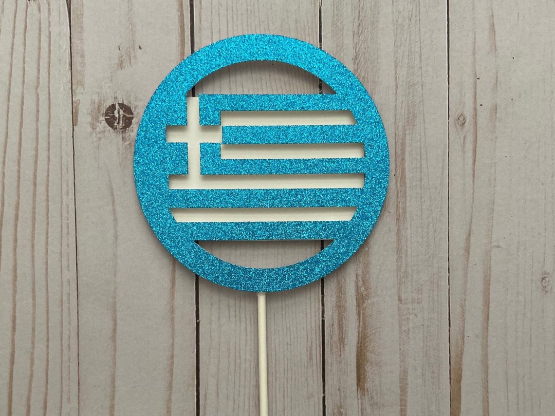 Greek Flag Topper Greek Cake Topper Greek Pride Cake Topper - Etsy