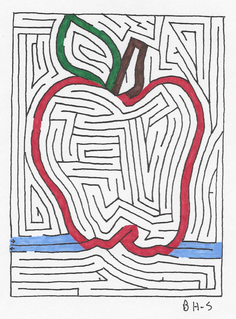 Digital Version Apple Maze Sheet (amazadoodle) - Etsy