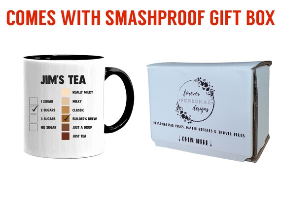 PERSONALISED Tea Chart/ Preference 11oz Black Handled Mug by | Etsy